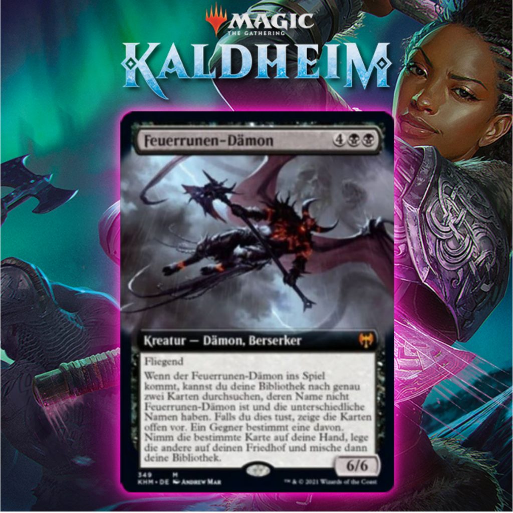 Black Gets Unique Tutoring Demon In Burning-Rune Demon In Kaldheim ...